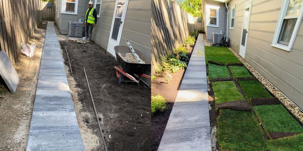 New Walkway, Fresh Sod, Native Plants & Drainage Project in Glenview ...